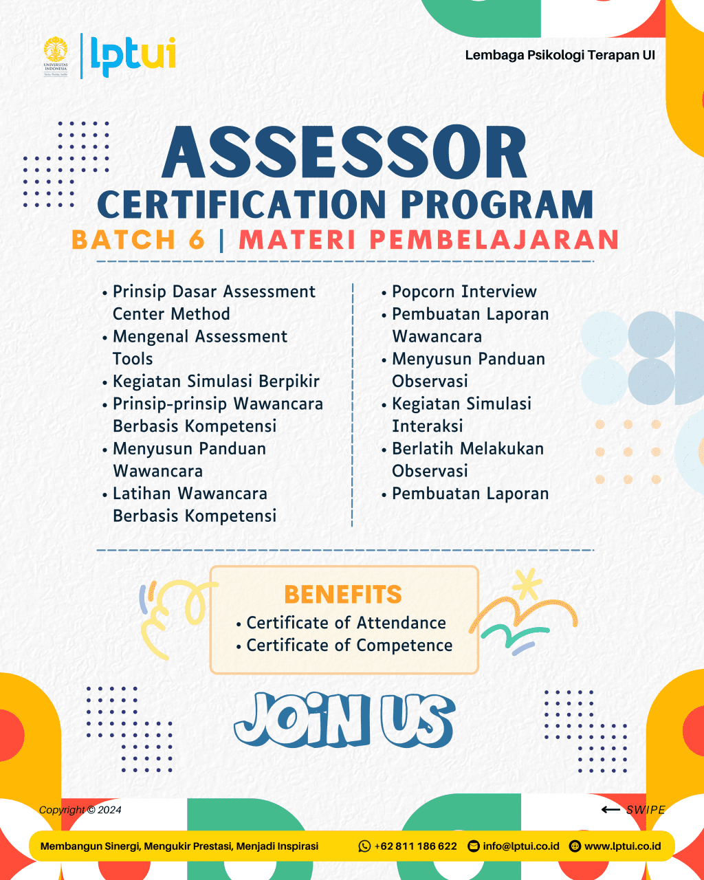 Assessor Certification Program Kembali Dibuka - LPTUI