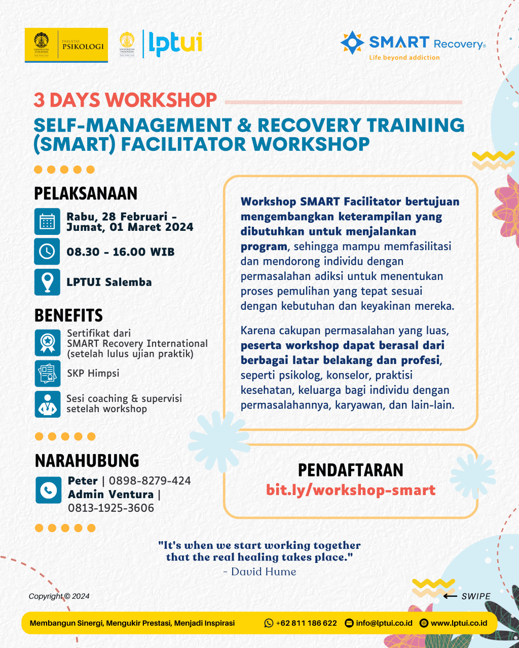 Workshop Self-Management & Recovery Training Facilitator Segera Dibuka ...
